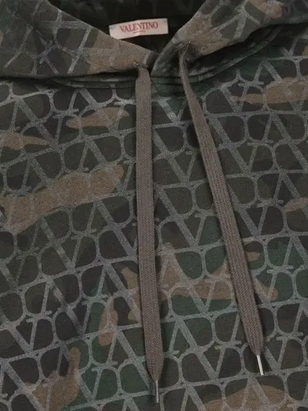 Valentino Garavani Camouflage Print Drawstring Hoodie