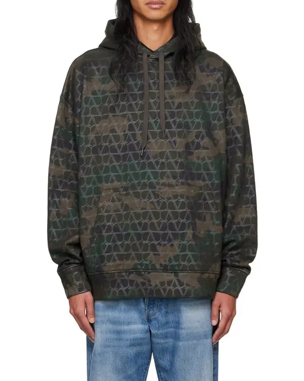 Valentino Garavani Camouflage Print Drawstring Hoodie