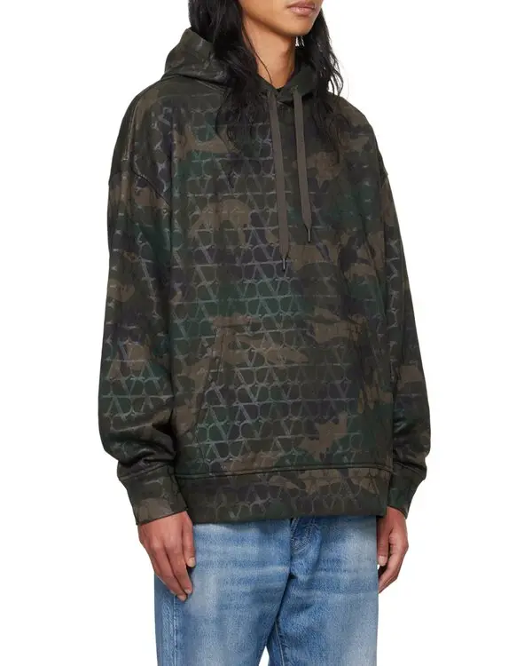 Valentino Garavani Camouflage Print Drawstring Hoodie