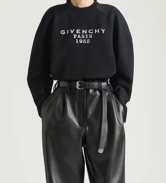 Givenchy Long-sleeve Wool-viscose Sweater With Paris 1952 Jacquard - Black
