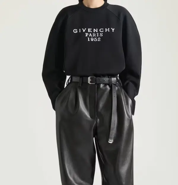 Givenchy Long-sleeve Wool-viscose Sweater With Paris 1952 Jacquard - Black