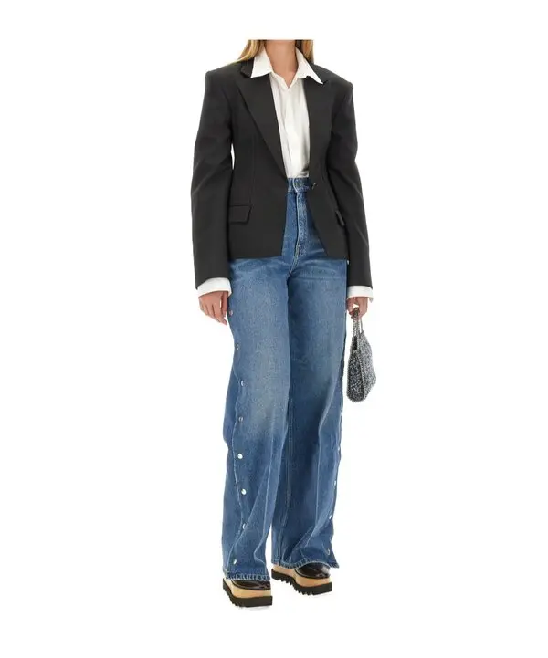 Stella McCartney Tailored Jacket With Lapels And Pockets - Black