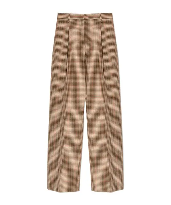 Dries Van Noten Checked Pants - Beige