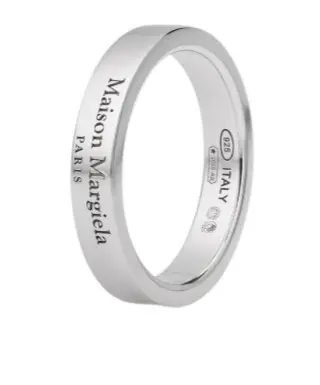 MAISON MARGIELA Engraved Logo Ring - Silver