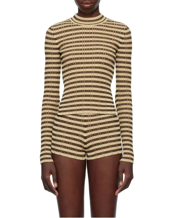 Nanushka Perrie Striped Ribbed Top
