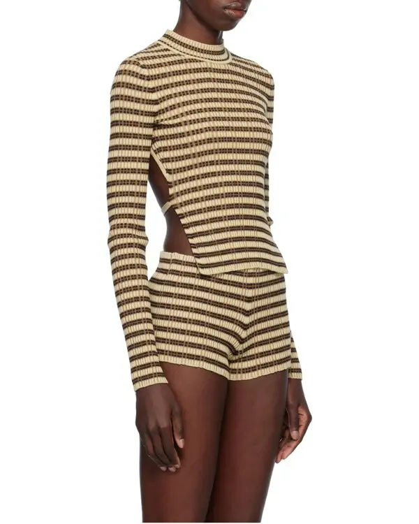 Nanushka Perrie Striped Ribbed Top