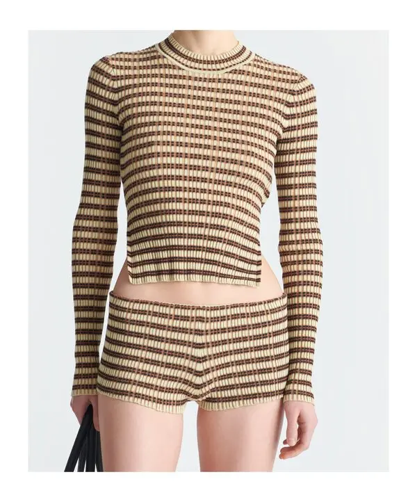 Nanushka Perrie Striped Ribbed Top