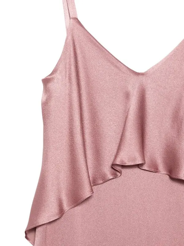 Antonelli Firenze Spaghetti Strap Bodysuit With Ruffle Hem