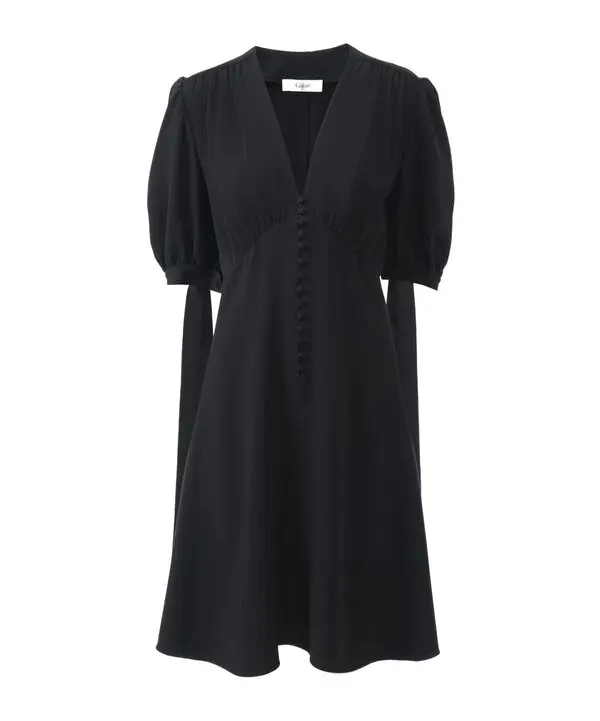 Chloé V-neck Puff Sleeve Mini Dress