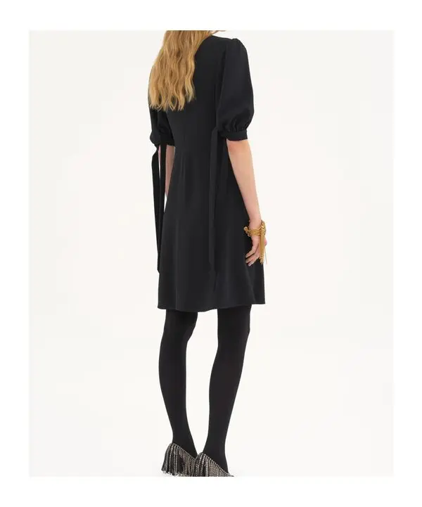 Chloé V-neck Puff Sleeve Mini Dress