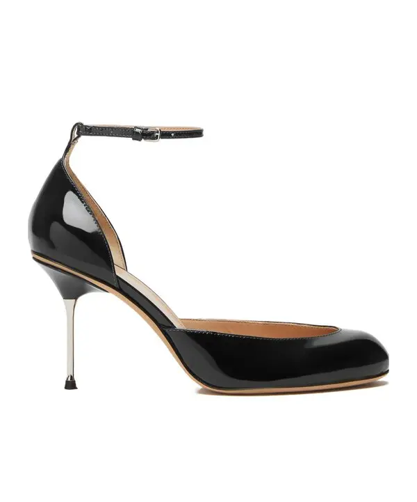 Sportmax Ankle Strap Pointed Pumps With Palladium-finished Heel