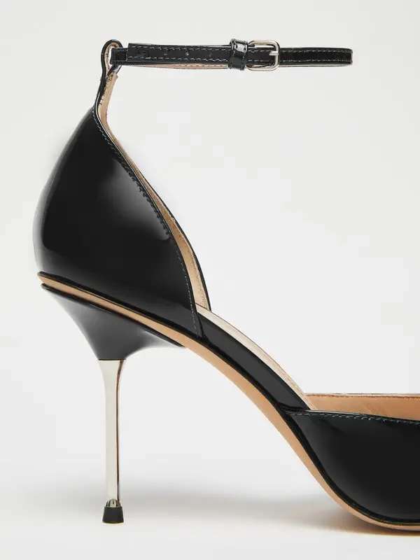 Sportmax Ankle Strap Pointed Pumps With Palladium-finished Heel