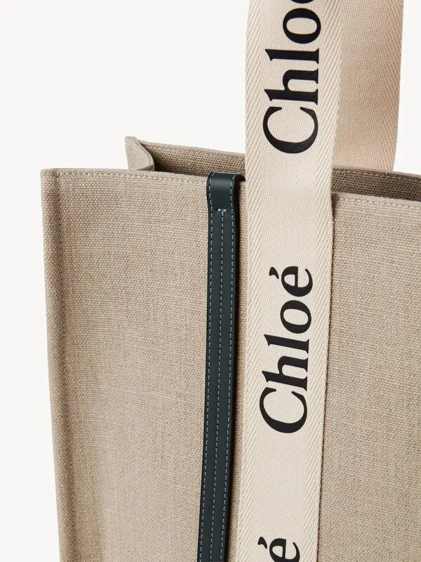 Chloé Woody Large Tote Bag - White/blue