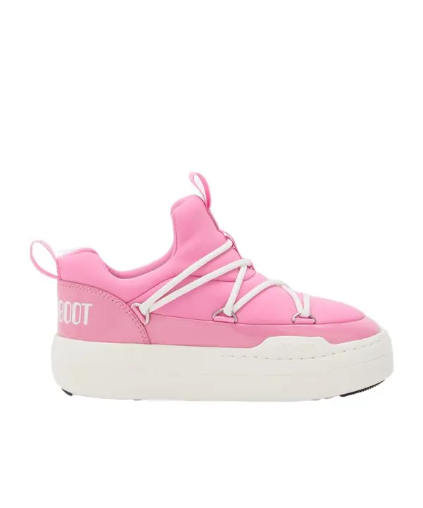 Moon Boot Low-top Sneakers With Criss-cross Lacing - Pink