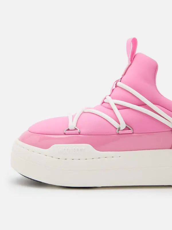 Moon Boot Low-top Sneakers With Criss-cross Lacing - Pink