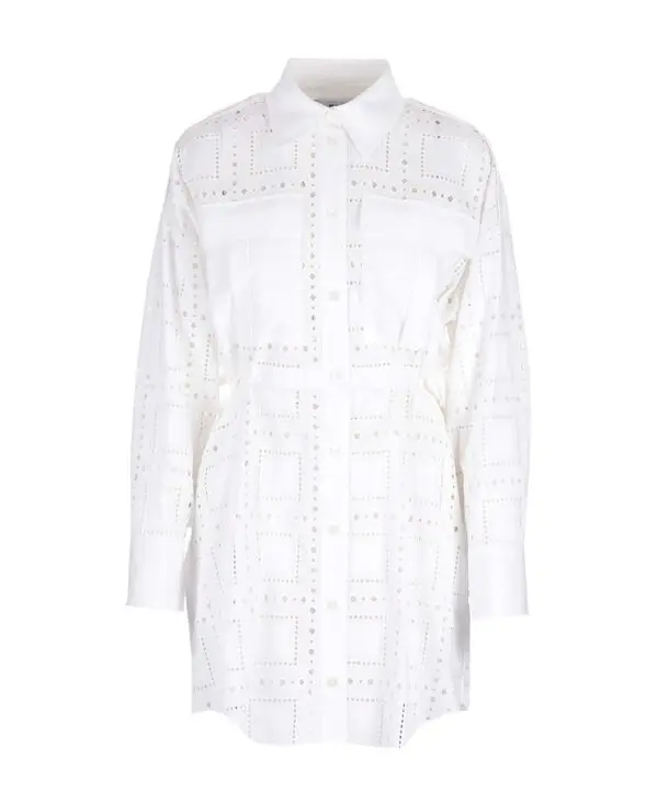 MSGM Cut-out Detailed Button-up Shirt Dress