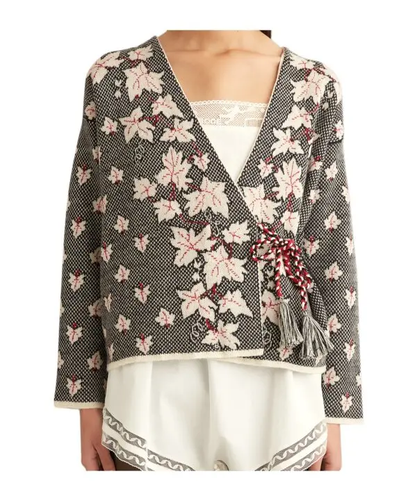 BODE Patterned Jacquard Knit Cardigan With Tassel Details