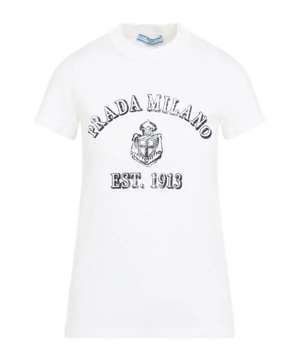 Prada Logo Printed Short Sleeve T-shirt - No
