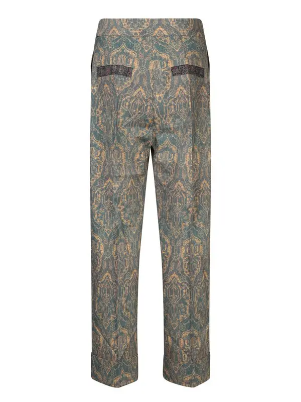 PIERRE-LOUIS MASCIA Printed Wide-leg Trousers
