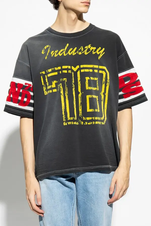 DIESEL® T-bost Flocked-logo Cotton T-shirt