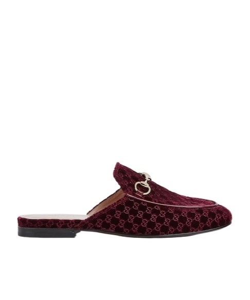 Gucci Princetown Gg Velvet Slipper