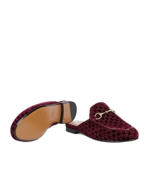 Gucci Princetown Gg Velvet Slipper