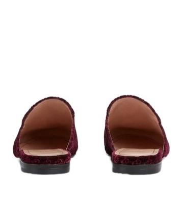 Gucci Princetown Gg Velvet Slipper