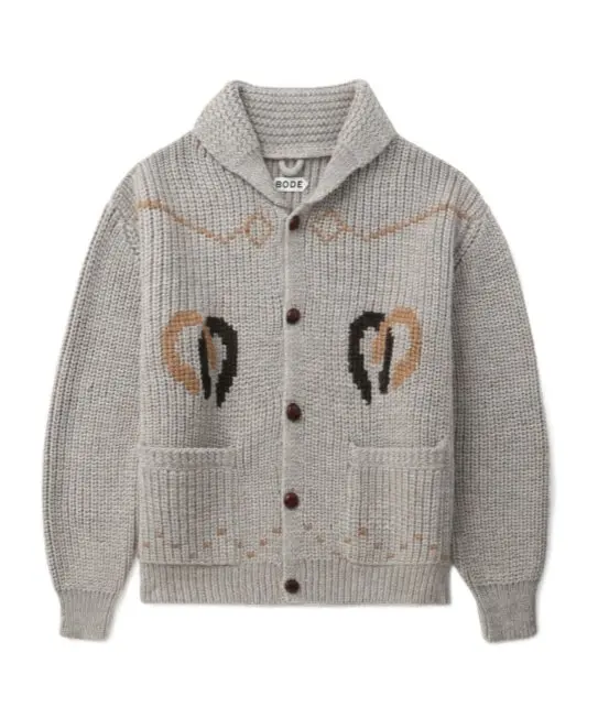 BODE Wool Blend Long-sleeved Knit Cardigan