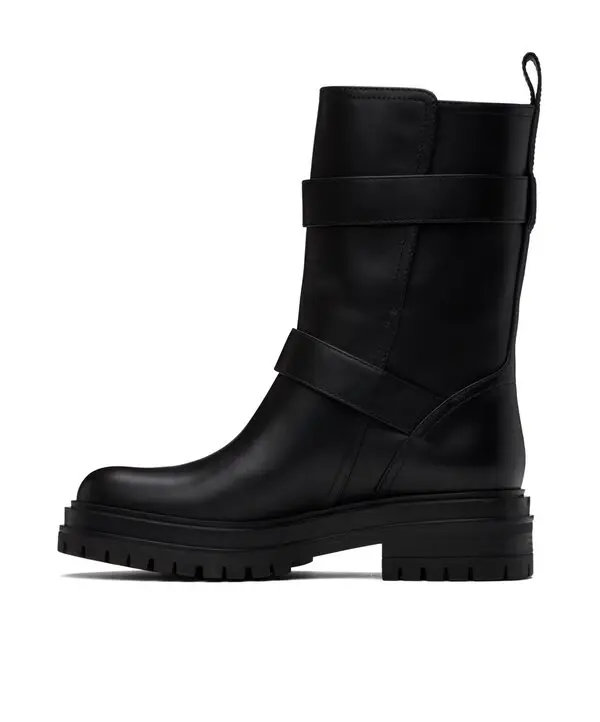 GIANVITO ROSSI Montey Round-toe Buckled Ankle Boots - Black