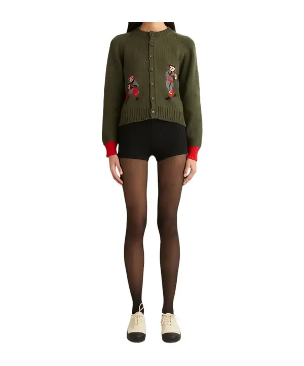 BODE Wool Long-sleeved Knit Cardigan