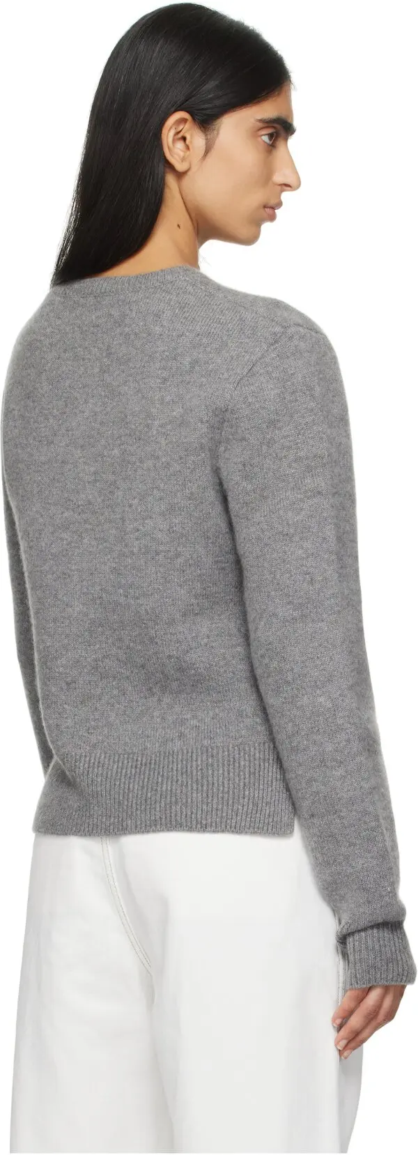 TOTEME Crewneck Knitted Jumper With Side Slits - Medium Gray