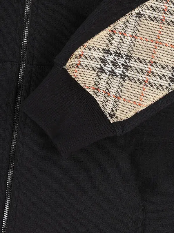 Burberry Rory Check Panel Zip Hoodie