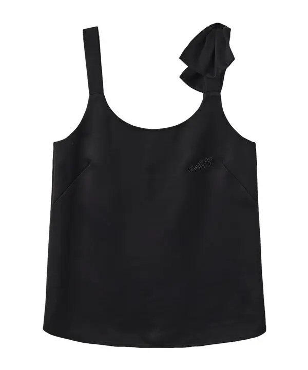 Marissa Chiara Sleeveless One-shoulder Bow Vest