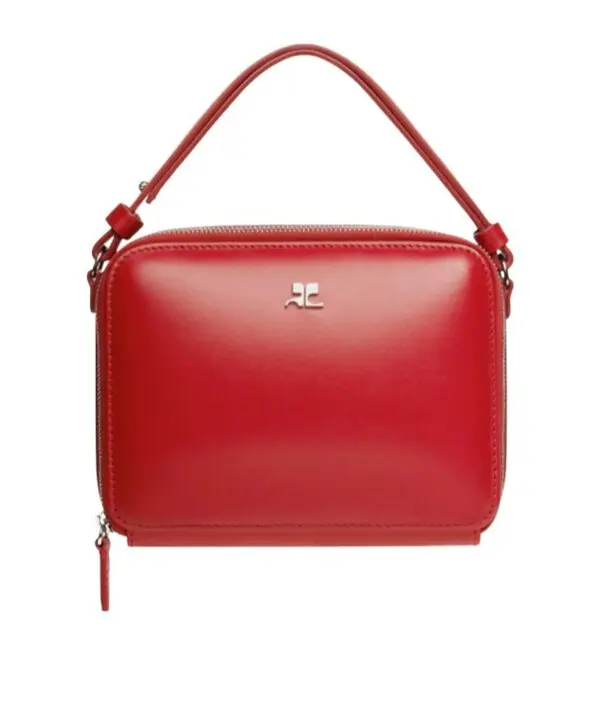 COURREGES Courrges Cloud Logo Plaque Chained Shoulder Bag - Ruby