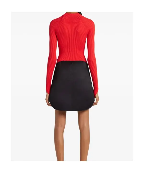 COURREGES High-neck Ribbed-knit Jumper