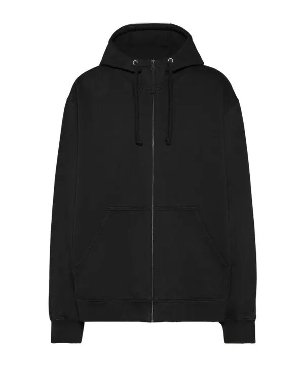 MAISON MARGIELA Embroidered Logo Hoodie - Black