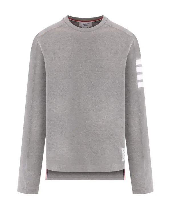 Thom Browne 4-bar Striped Crewneck Sweatshirt - Gray