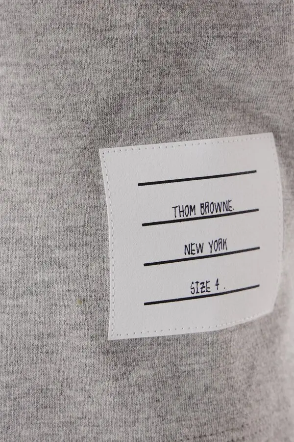 Thom Browne 4-bar Striped Crewneck Sweatshirt - Light Gray