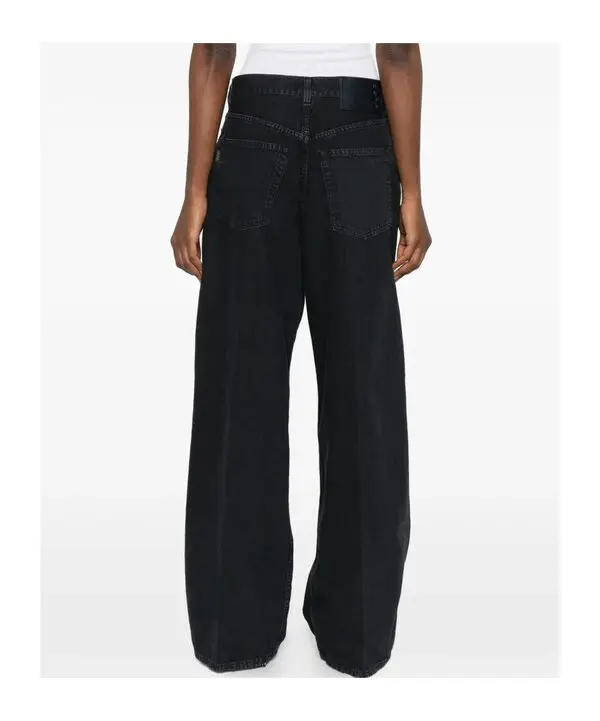 HAIKURE Pleated Wide Leg Jeans - Black