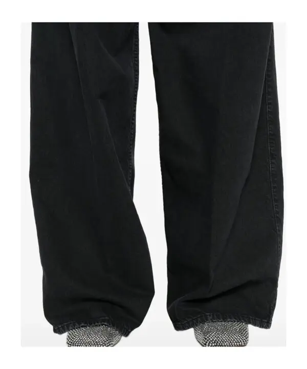 HAIKURE Pleated Wide Leg Jeans - Black