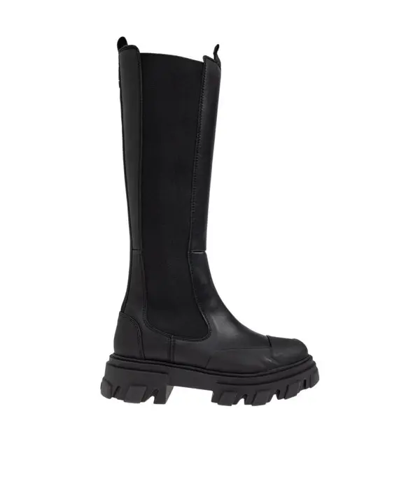 GANNI Round Toe Chelsea Boots - Black