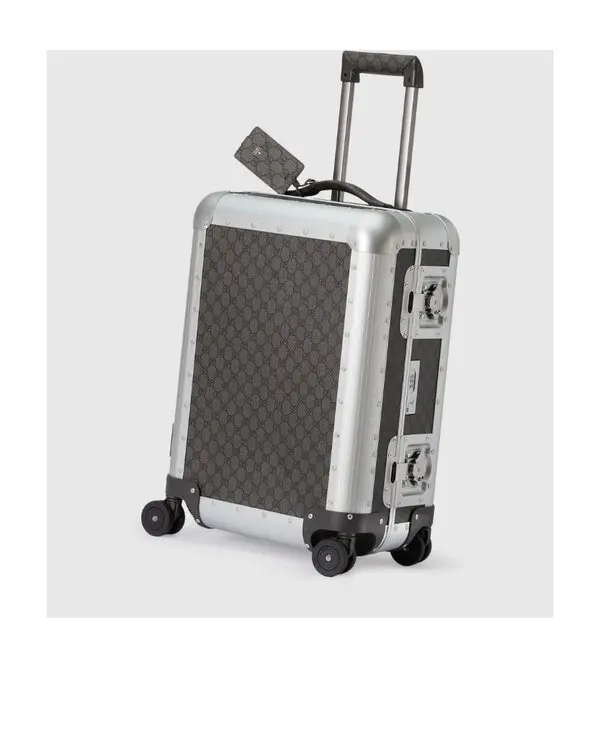Gucci Gg Supreme Canvas And Aluminum Trolley