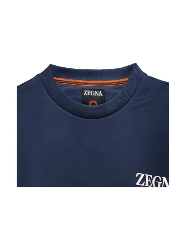Zegna Crewneck Sweatshirt With Rubberised Logo