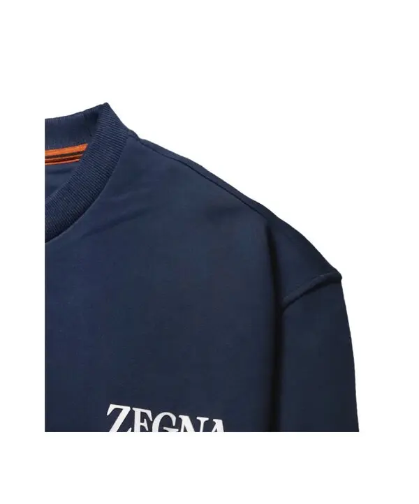 Zegna Crewneck Sweatshirt With Rubberised Logo