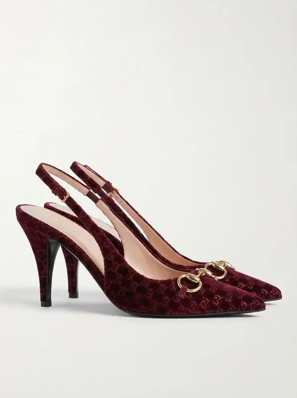 Gucci Horsebit Slingback Pumps - Bordeaux