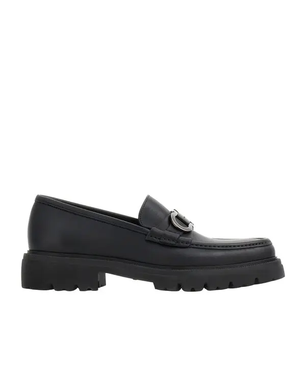 FERRAGAMO Gancini Decorative Moccasin - Black