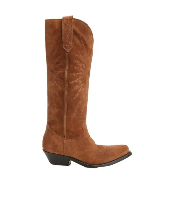 GOLDEN GOOSE Wish Star Embroidered Boots - Brown