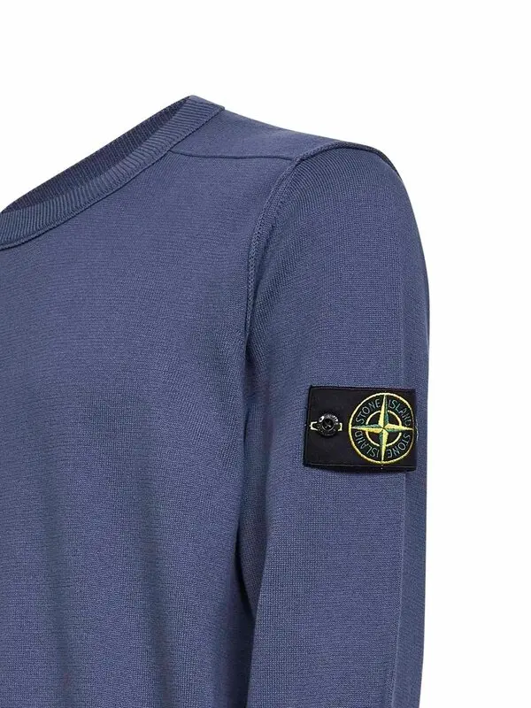 Stone Island Crew Neck Knitted Sweater - Black