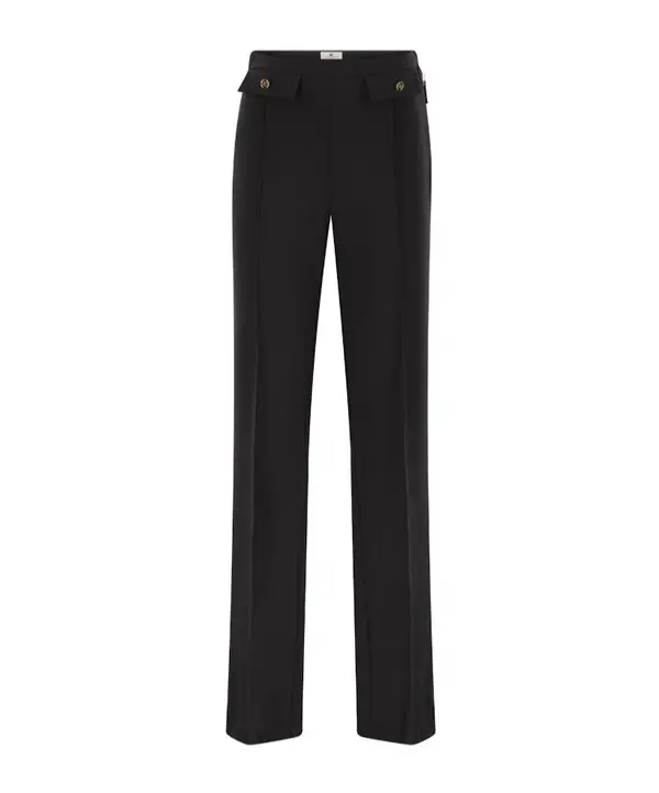 Elisabetta Franchi Logo-button Trousers - Black