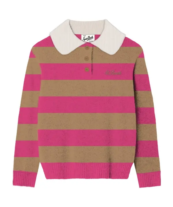 MC2 SAINT BARTH Striped Long-sleeve Knitted Sweater